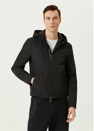 Canali Erkek Siyah Kapüşonlu Logolu Mont 48 IT Canali Erkek Siyah Kapüşonlu Logolu Mont 48 IT