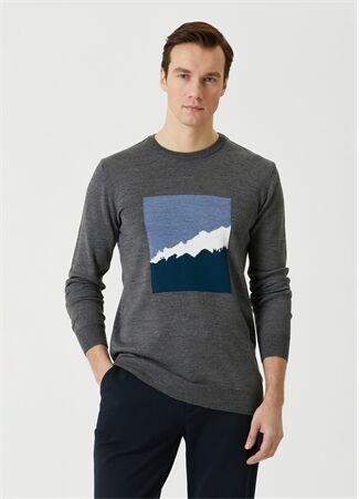 Network Erkek Gri Jakarlı Kazak S EU