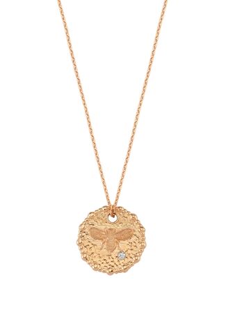 Bee Goddess Kadın Honey Arı Dokulu Altın Rengi Kolye Pembe EU