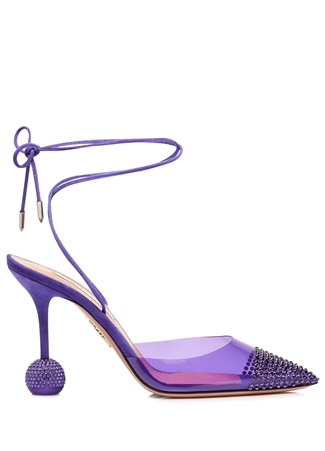 Aquazzura Kadın Nights Mor Taş İşlemeli Stiletto 36 EU Aquazzura Kadın Nights Mor Taş İşlemeli Stiletto 36 EU