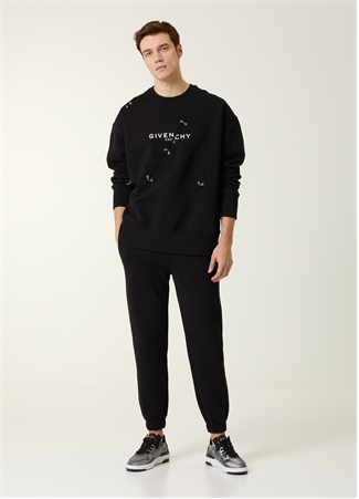 Givenchy Erkek Siyah Beli Kordonlu Logolu Jogger Pantolon M EU Givenchy Erkek Siyah Beli Kordonlu Logolu Jogger Pantolon M EU