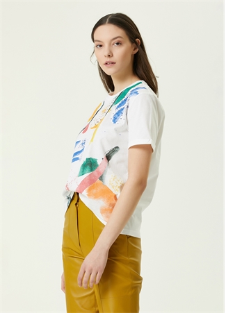 Network Kadın Beyaz T-shirt Xs Eu