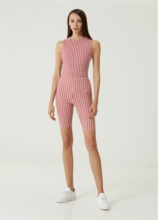 Valentino Kadın Kırmızı Beyaz Logolu Biker Tayt S EU