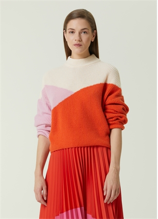 Beymen Club Kadın Colorblock Dik Yaka Kazak M Beymen Club Kadın Colorblock Dik Yaka Kazak M
