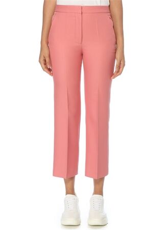 Stella McCartney Kadın Carlie Pembe Normal Bel Crop Pantolon 38 IT