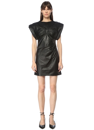 IRO Kadın Siyah Drape Detaylı Mini Elbise 36 EU