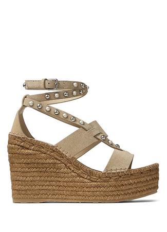 Jimmy Choo Kadın Bej Trok İşlemeli Süet Espadril 36 EU Jimmy Choo Kadın Bej Trok İşlemeli Süet Espadril 36 EU