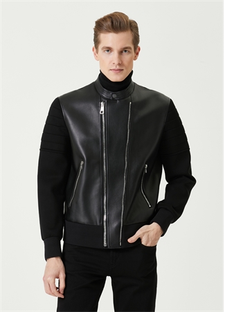 Neil Barrett Erkek Slim Fit Siyah Garni Detaylı Mont S EU Neil Barrett Erkek Slim Fit Siyah Garni Detaylı Mont S EU