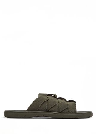Bottega Veneta Erkek Haki Örgü Dokulu Terlik 40 EU