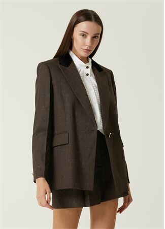 Sandro Kadın Kahverengi Blazer 34 FR