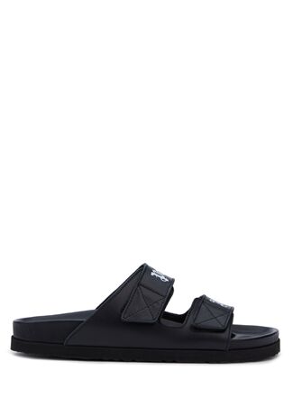 Palm Angels Kadın Siyah Çift Bantlı Logo Baskılı Terlik 35 EU Palm Angels Kadın Siyah Çift Bantlı Logo Baskılı Terlik 35 EU