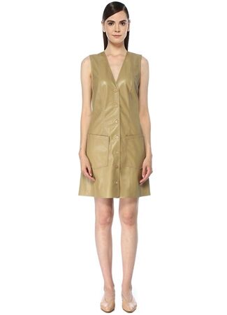 Nanushka Kadın Menphi Haki V Yaka Mini Elbise S EU