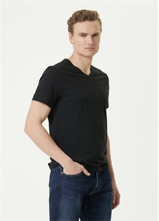 Beymen Club Erkek Siyah v Yaka Kuş Logolu T-shirt S