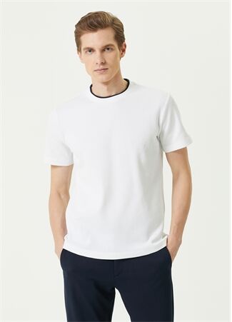 Beymen Club Erkek Beyaz Çift Yaka Detaylı Waffle Dokulu T-shirt S