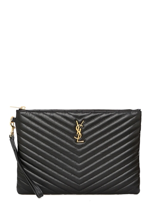 Kadın Monogram Siyah Logolu Deri El Portföyü EU Kadın Monogram Siyah Logolu Deri El Portföyü EU