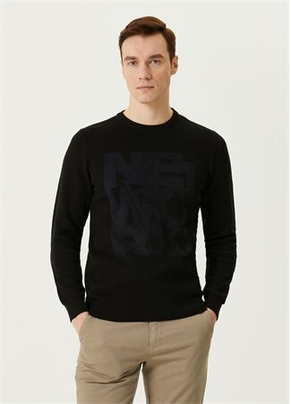 Network Erkek Slim Fit Siyah Kazak XS EU