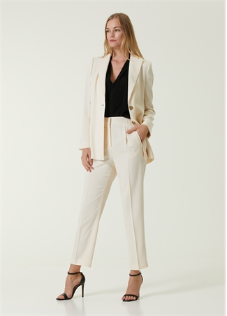 Beymen Collection Kadın Kırık Beyaz Pilili Havuç Pantolon 42 Beymen Collection Kadın Kırık Beyaz Pilili Havuç Pantolon 42