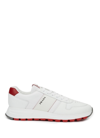 Prada Sport Erkek Beyaz Şeritli Deri Sneaker UK Prada Sport Erkek Beyaz Şeritli Deri Sneaker UK