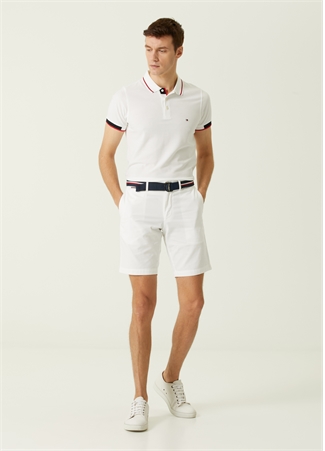 Tommy Hilfiger Erkek Beyaz Logolu Organik Pamuk Şort 30 EU Tommy Hilfiger Erkek Beyaz Logolu Organik Pamuk Şort 30 EU