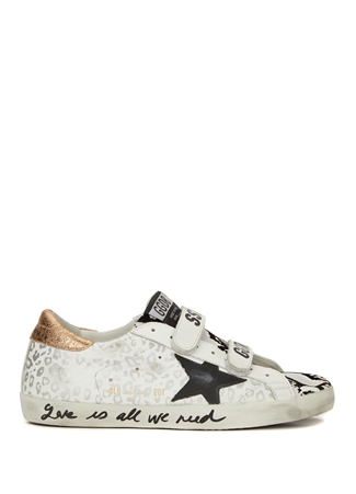 Golden Goose Kadın Beyaz Leopar Desenli Logolu Deri Sneaker 35 EU Golden Goose Kadın Beyaz Leopar Desenli Logolu Deri Sneaker 35 EU