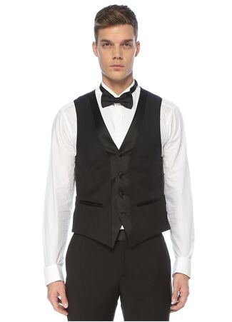 Palzileri Lab Erkek Siyah V Yaka Yün Yelek 46 IT