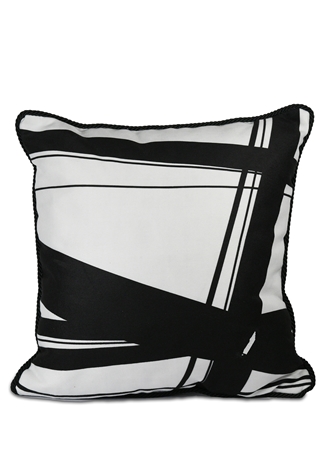 Baci Milano Optical Çizgili 45x45 Cm Kadife Yastık Siyah Baci Milano Optical Çizgili 45x45 Cm Kadife Yastık Siyah