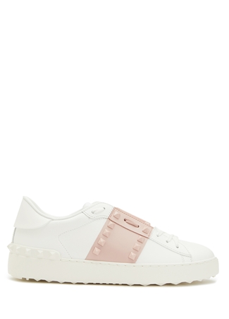 Valentino Garavani Kadın Beyaz Altın Rengi Logolu Deri Sneaker 36 EU Valentino Garavani Kadın Beyaz Altın Rengi Logolu Deri Sneaker 36 EU