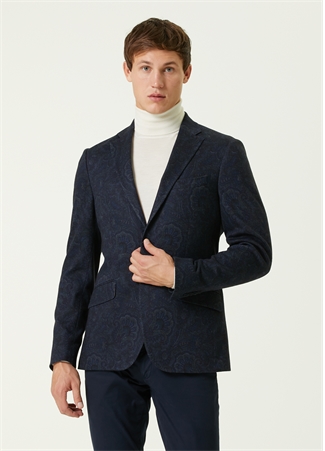 Etro Erkek Lacivert Şal Desenli Ceket 56 IT Etro Erkek Lacivert Şal Desenli Ceket 56 IT