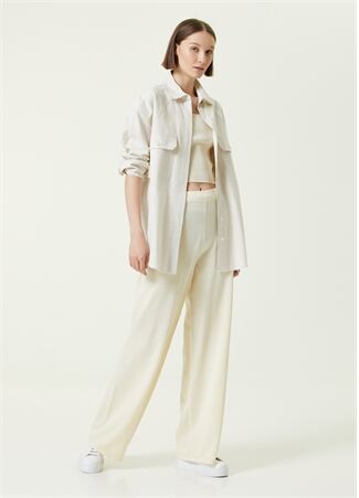 Academia Kadın Kemik Bol Triko Pantolon Bej Xs Eu