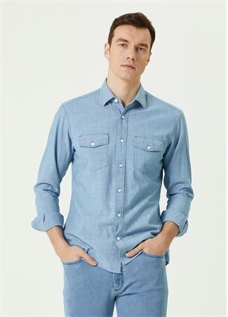 Z Zegna Erkek Mavi Gömlek Gri L It Z Zegna Erkek Mavi Gömlek Gri L It