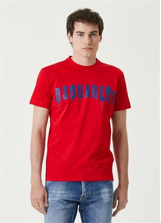 Dsquared2 Erkek Kırmızı Logo Detaylı T-shirt S EU
