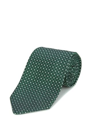Beymen Collection Erkek Yeşil Desenli İpek Kravat EU IT