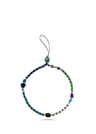 Berrin Özkan Kadın Mavi Turkuaz Boncuklu Kısa Telefon Askısı EU Berrin Özkan Kadın Mavi Turkuaz Boncuklu Kısa Telefon Askısı EU