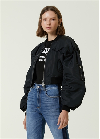 Alexander McQueen Kadın Siyah Balon Kol Bomber Mont 40 IT