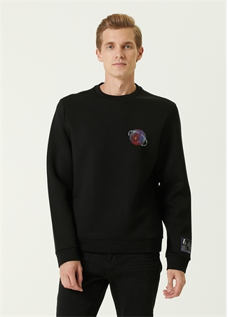 Emporio Armani Erkek Siyah Logo Baskı Detaylı Sweatshirt S EU Emporio Armani Erkek Siyah Logo Baskı Detaylı Sweatshirt S EU