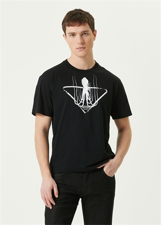 Prada Erkek Siyah Figür Baskılı Logolu T-shirt L EU Prada Erkek Siyah Figür Baskılı Logolu T-shirt L EU