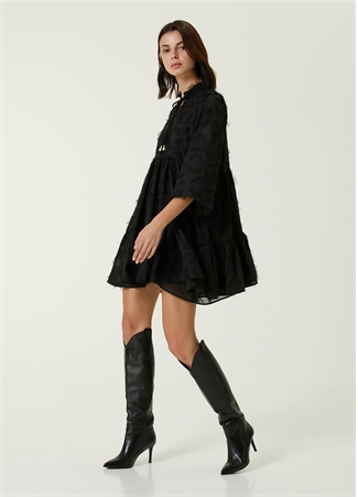 Network Kadın Regular Fit Jakarlı Mini Elbise Siyah 42 EU Network Kadın Regular Fit Jakarlı Mini Elbise Siyah 42 EU