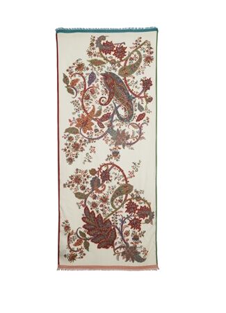 Etro Kadın Beyaz Karışık Desenli Kaşmir Şal Bej EU