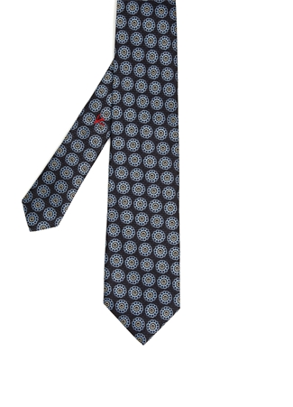 Isaia Erkek Colorblocked Geometrik Desenli İpek Kravat EU Isaia Erkek Colorblocked Geometrik Desenli İpek Kravat EU