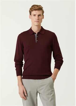 Beymen Collection Erkek Bordo Polo Yaka Yün Kazak M EU Beymen Collection Erkek Bordo Polo Yaka Yün Kazak M EU
