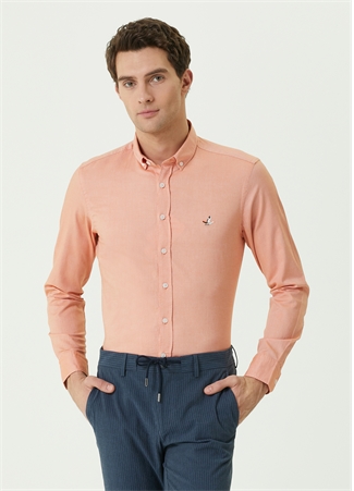 Beymen Club Erkek Slim Fit Turuncu Oxford Gömlek S Beymen Club Erkek Slim Fit Turuncu Oxford Gömlek S