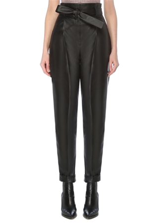 Philosophy di Lorenzo Serafini Kadın Siyah Yüksek Bel Kuşaklı Pilili Pantolon 38 IT