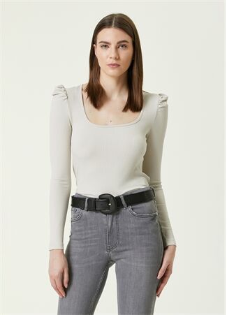 Network Kadın Basic Fit Bej Sweatshirt XS EU