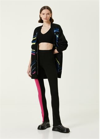 Ace Nayman Kadın Jolie Siyah Şeftali Şeritli Tayt S EU