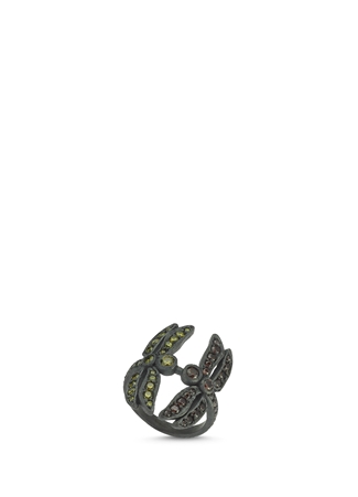 AIDA Kadın Libellule Kristal Taşlı Gümüş Rengi Yüzük Gri EU