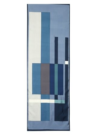 Pal Zileri Erkek Mavi Desenli İpek Atkı EU