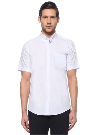 Pal Zileri Erkek Mavi Polo Yaka Puantiyeli Kısa Kollu Gömlek 38 IT Pal Zileri Erkek Mavi Polo Yaka Puantiyeli Kısa Kollu Gömlek 38 IT