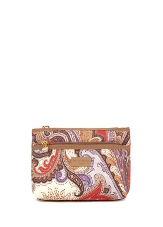 Etro Kadın Bej Şal Desenli Makyaj Çantası EU