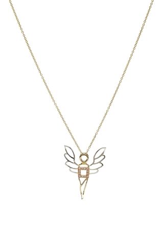 Collection Kadın Pırlanta Detaylı Altın Rengi Kolye EU