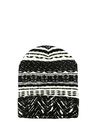 Missoni Kadın Siyah Beyaz Desen Jakarlı Bere EU Missoni Kadın Siyah Beyaz Desen Jakarlı Bere EU